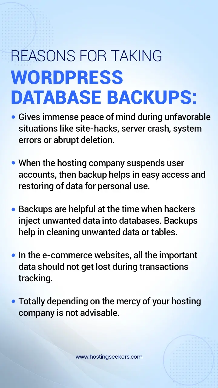 How to Backup WordPress Database? - Hostingseekers