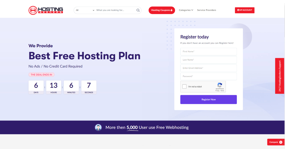 Best Free Web Hosting - Fast, Stable, & Reliable | HostingSeekers